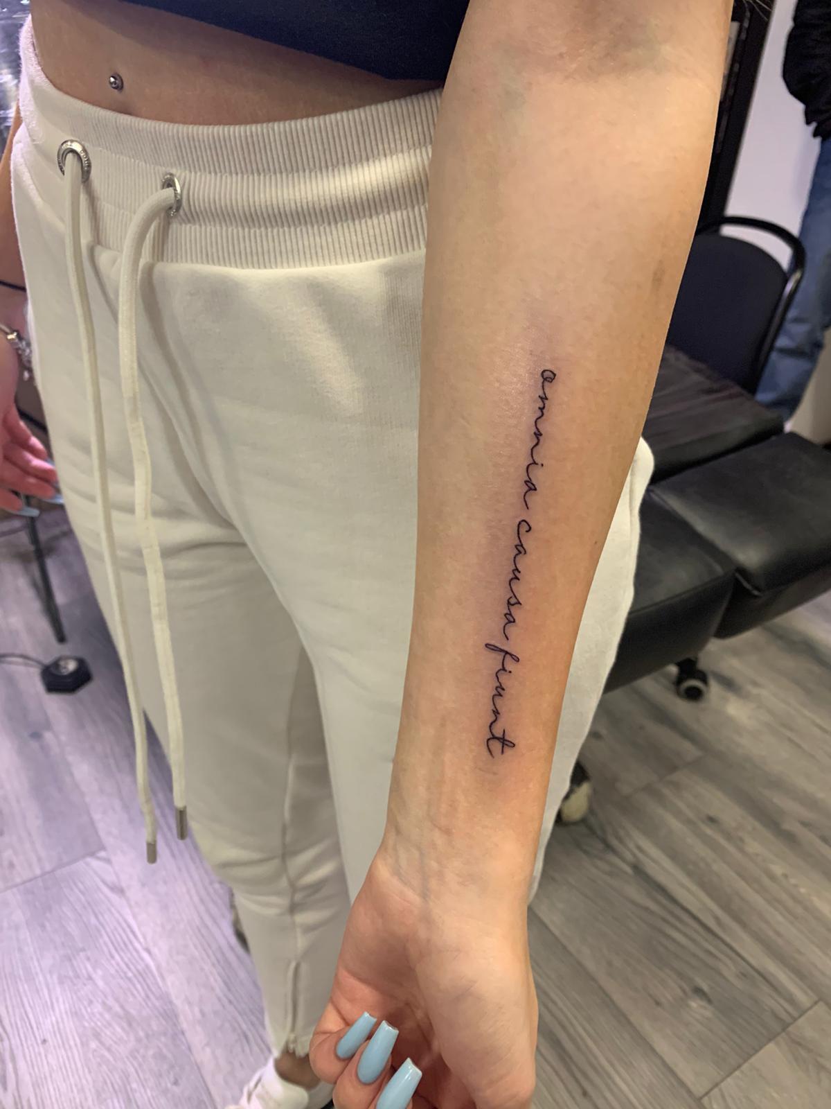 Script and quote tattoo placement - The Black Hat Tattoo Dublin