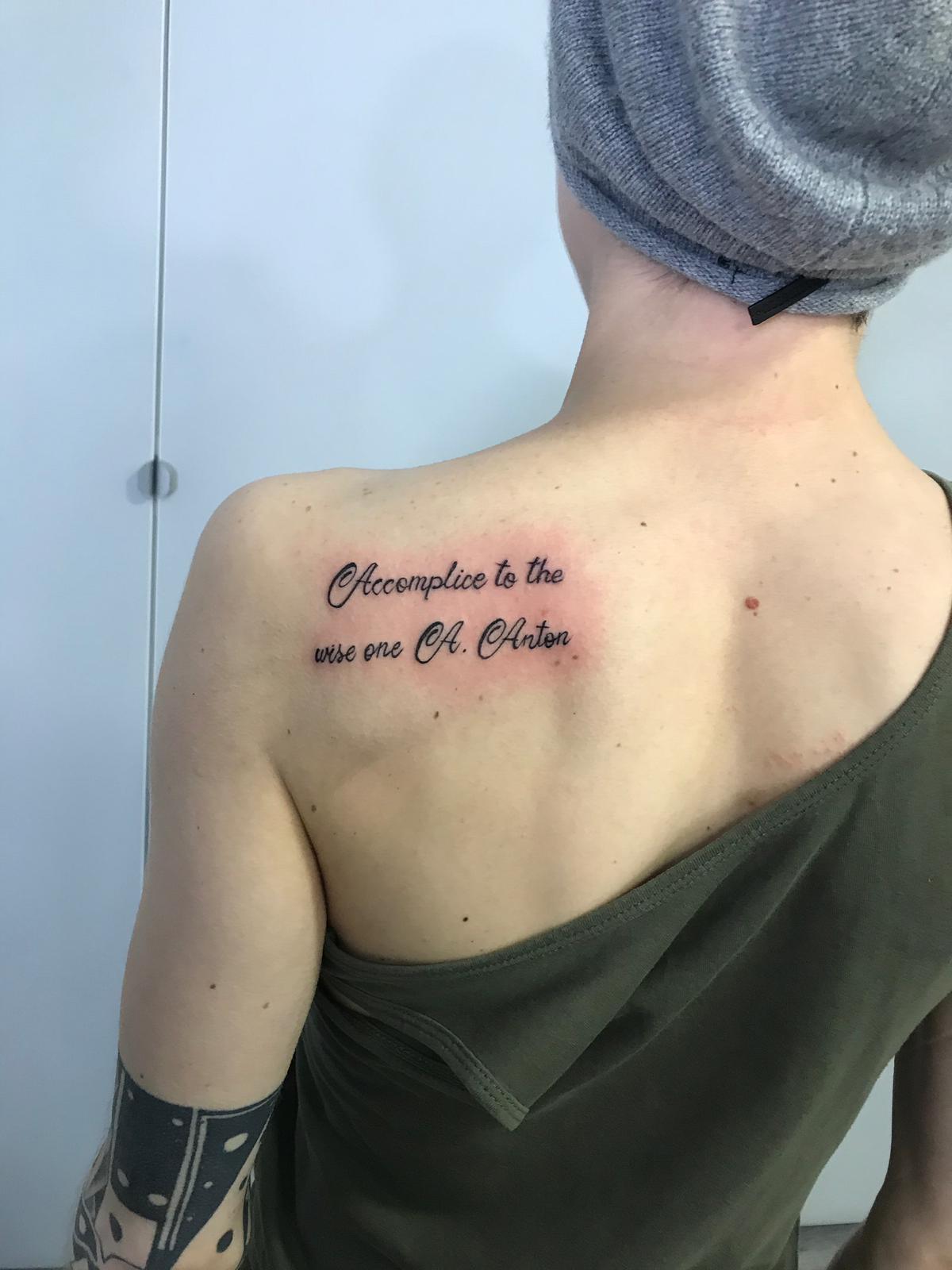 Script and quote tattoo placement - The Black Hat Tattoo Dublin